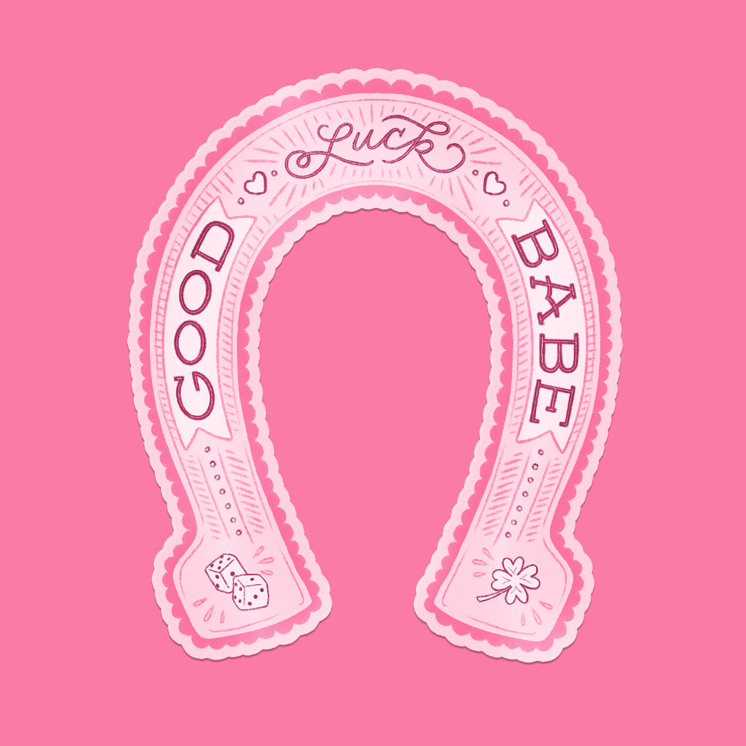 Good Luck Babe "Lucky" Charm Horseshoe Vinyl Sticker – A Fink & Ink