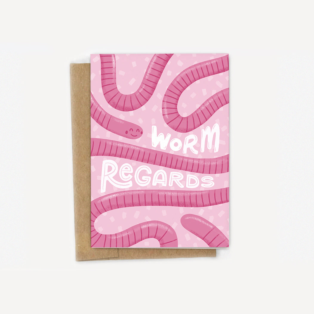 Worm Regards Thinking of You Card – A Fink & Ink